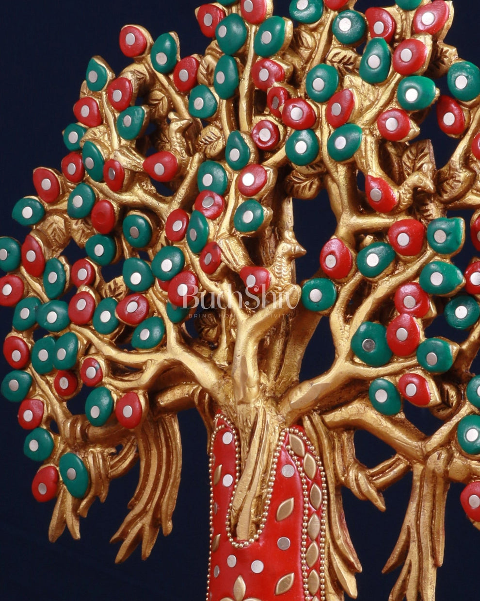 Handcrafted Kalpavriksha Tree Table Decor with Stone Work – Budhshiv.com