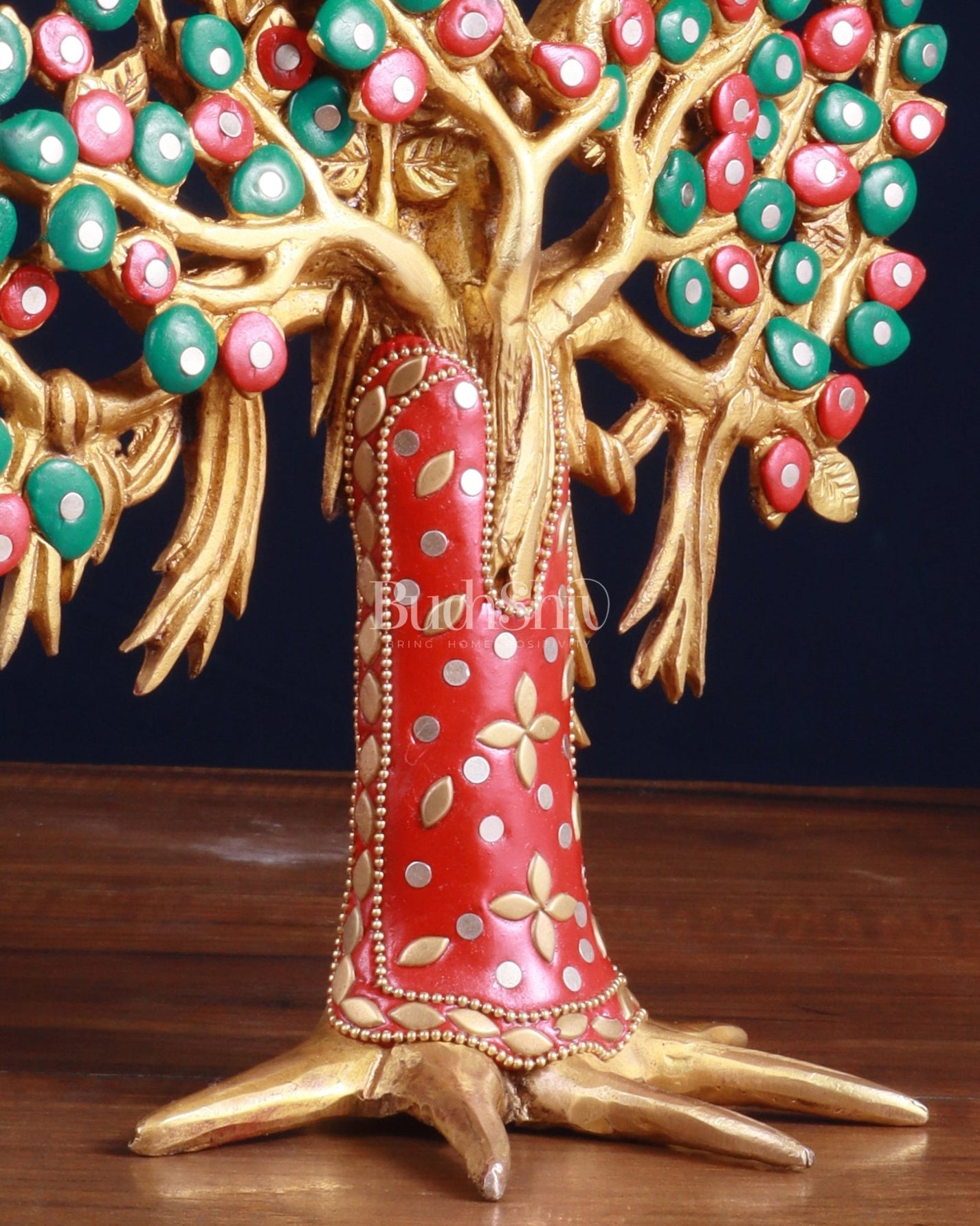 Handcrafted Kalpavriksha Tree Table Decor with Stone Work – Budhshiv.com