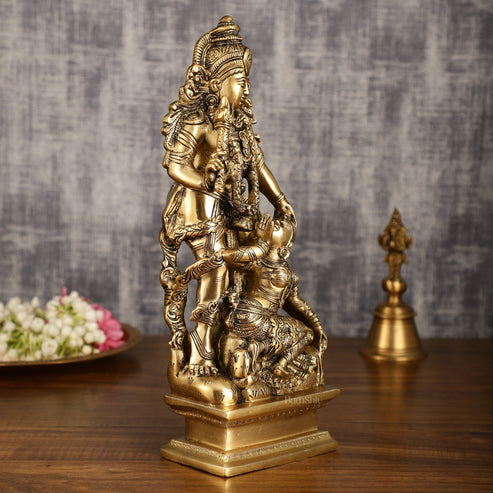 Pure Brass Kamadev and Rati Idol | 13 Inch Height | Vintage Brass Fini ...