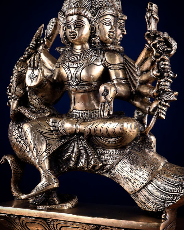 Buy Pure Brass Large Aarumugam Murugan Sitting on a Peacock – Kartikeya ...