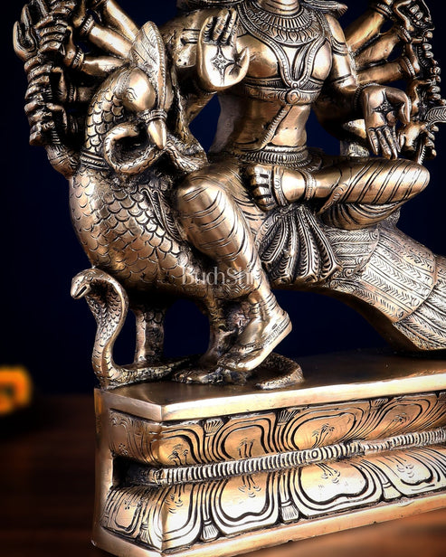 Buy Pure Brass Large Aarumugam Murugan Sitting on a Peacock – Kartikeya ...