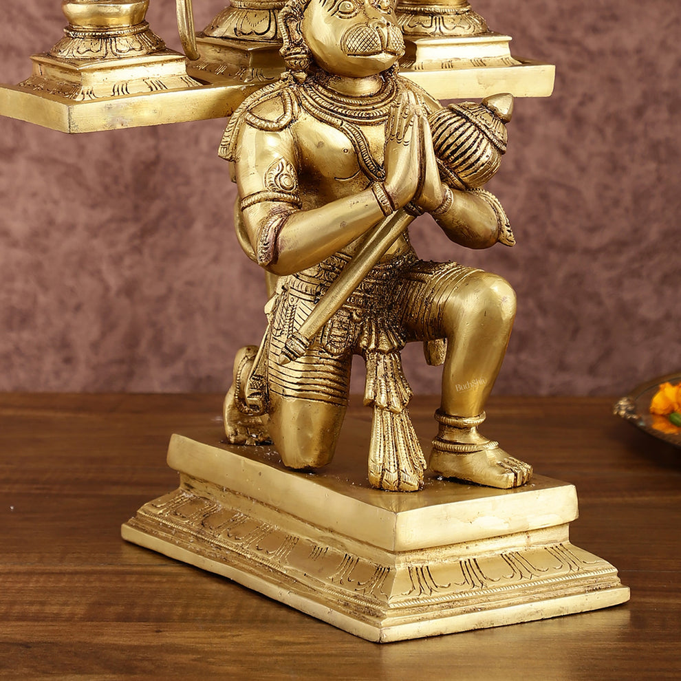 Buy Pure Brass Large Lord Hanuman Carrying Rama, Lakshman, and Sita ...