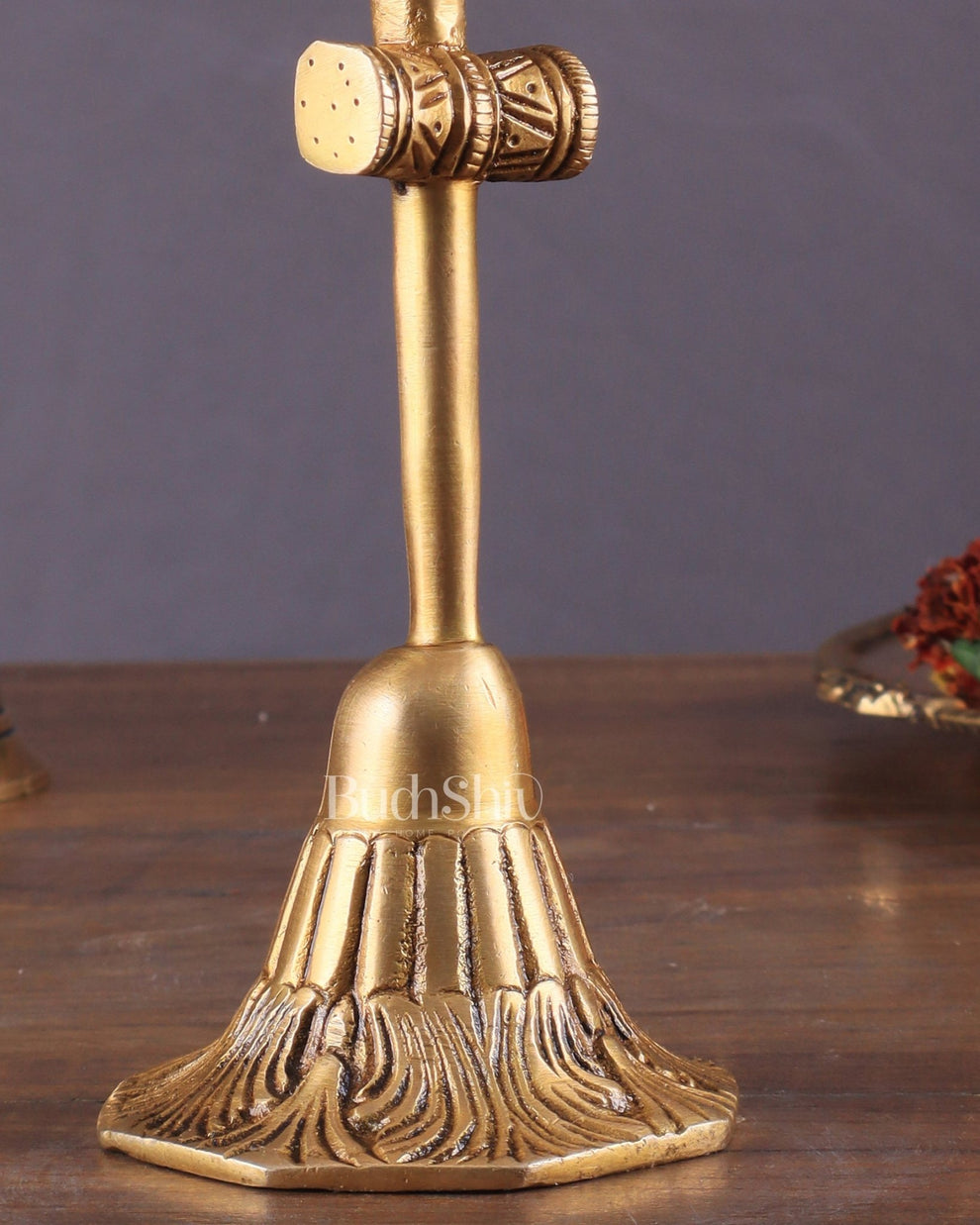 Buy Pure Brass Lord Shiva's Trishul Statue – 11" Standing Table Decor ...