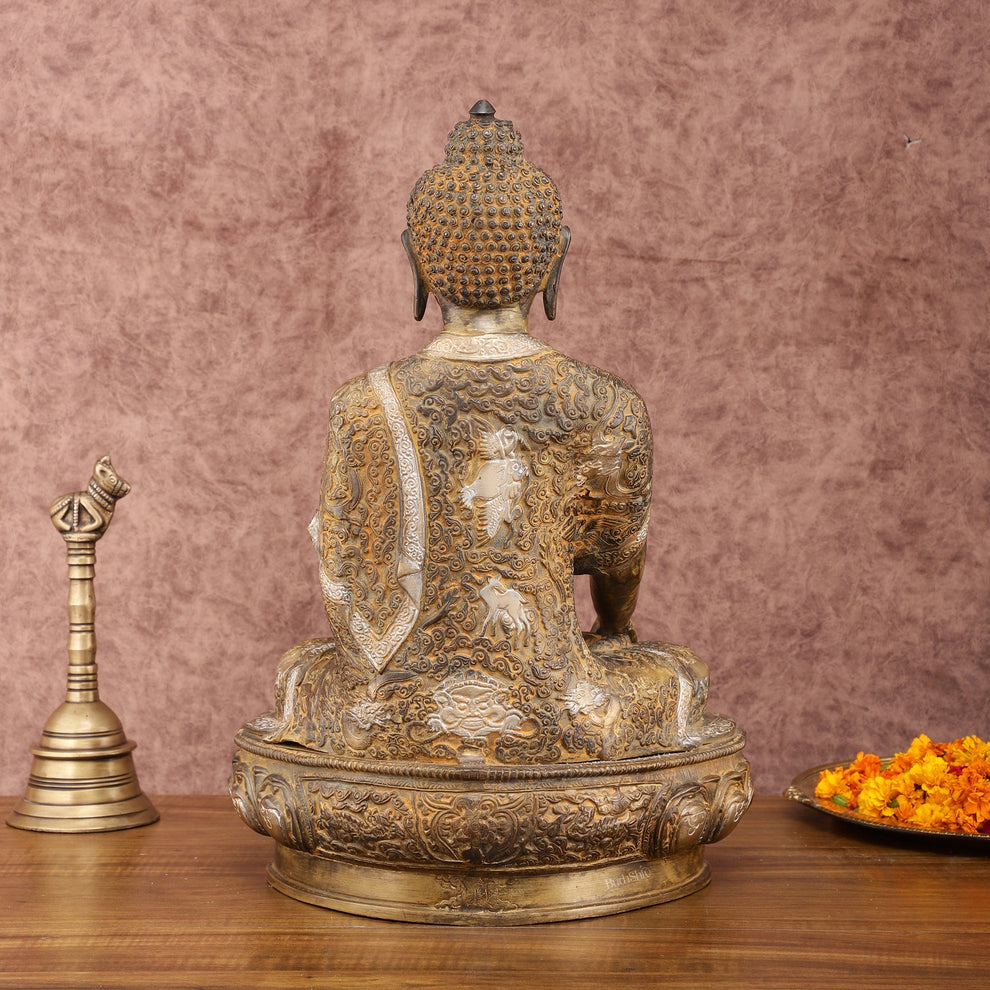 Buy Pure Brass Nirvana Buddha Statue 17" Vintage - Budhshiv.com