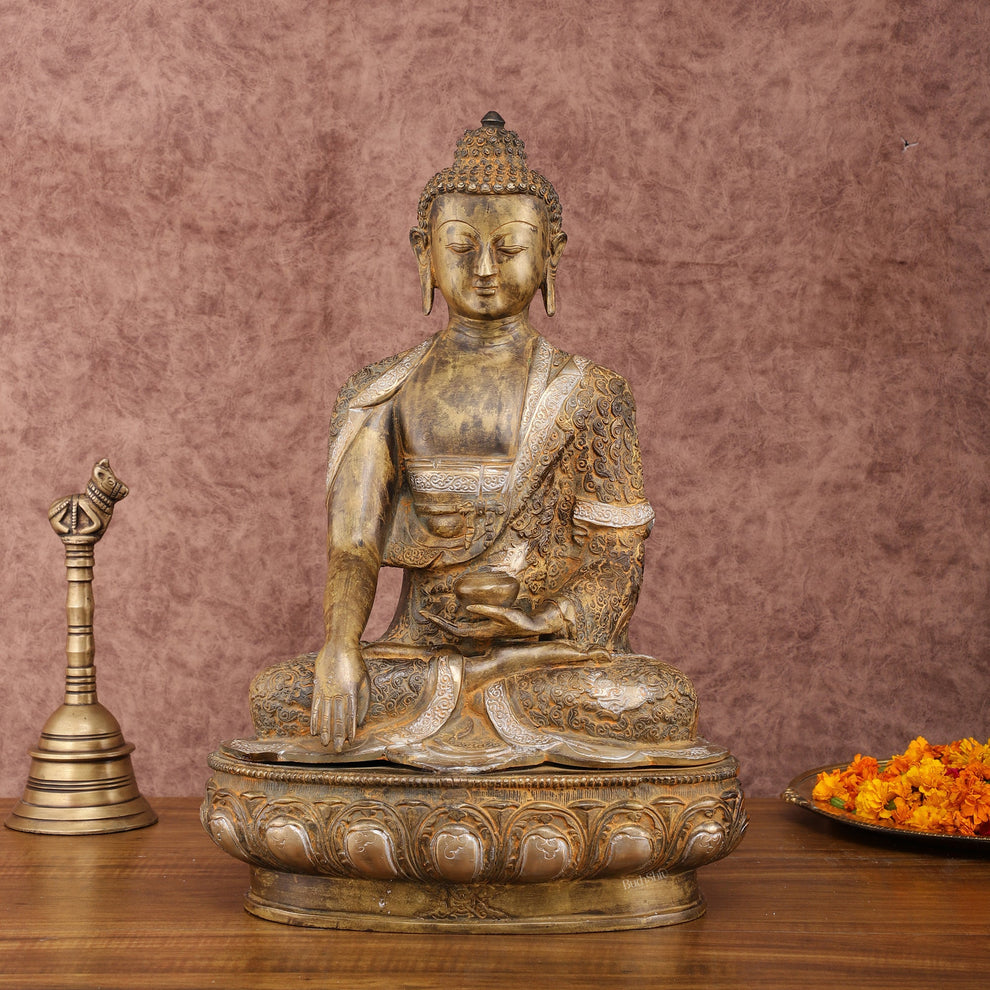 Buy Pure Brass Nirvana Buddha Statue 17" Vintage - Budhshiv.com