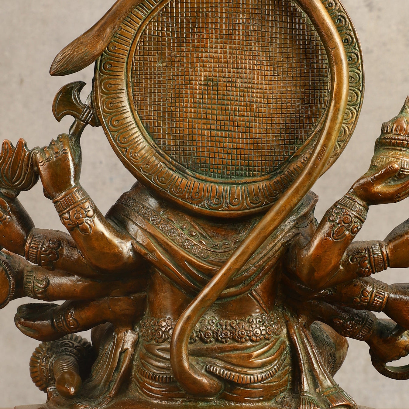 Buy Pure Brass Panchmukhi Hanuman Statue with Crossed Legs 9.5 inch ...