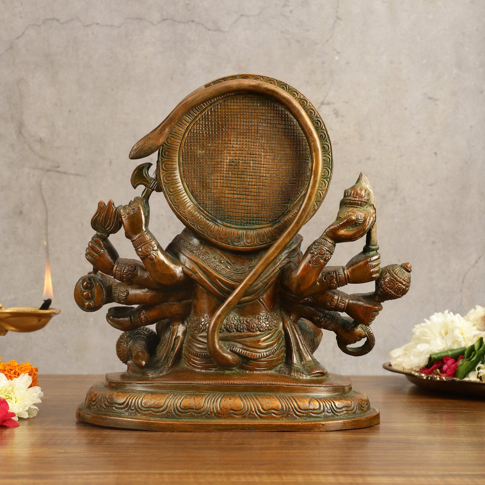 Pure Brass Panchmukhi Hanuman Statue with Crossed Legs 9.5 inch ...