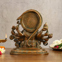 Buy Pure Brass Panchmukhi Hanuman Statue with Crossed Legs 9.5 inch ...