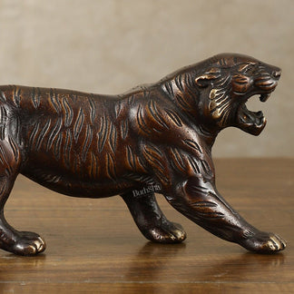 Pure Brass Vintage Brown Tiger Table Accent Showpiece. – Budhshiv.com