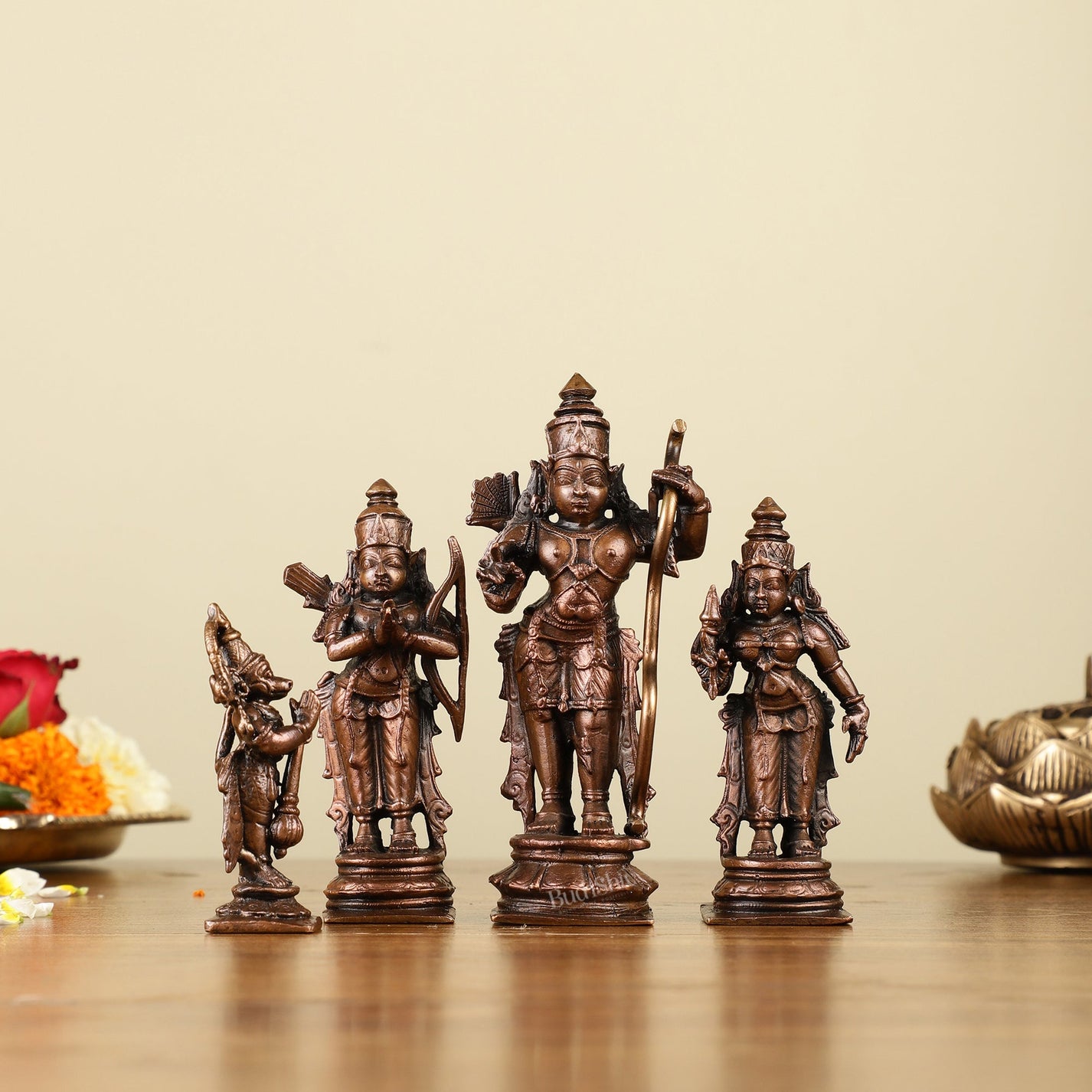 Buy Pure Copper Ram Darbar Idols - Divine Statues 5" - Budhshiv.com