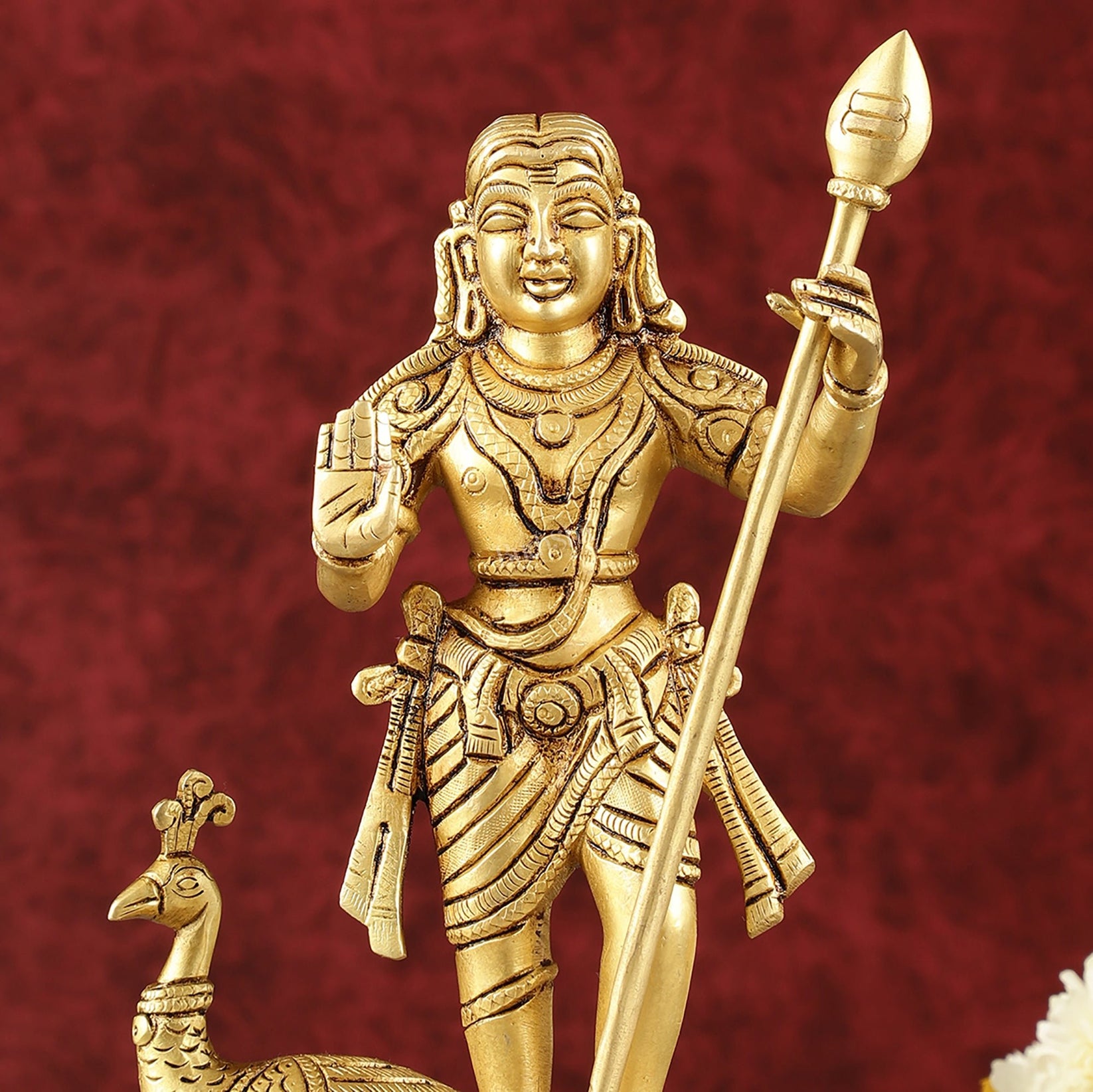 Buy Pure Superfine Brass Raja Murugan Kumaraswamy Idol - 8.75 ...