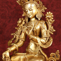 Buy Sacred 11-Inch Pure Brass White Tara Devi Statue - Handcrafted ...
