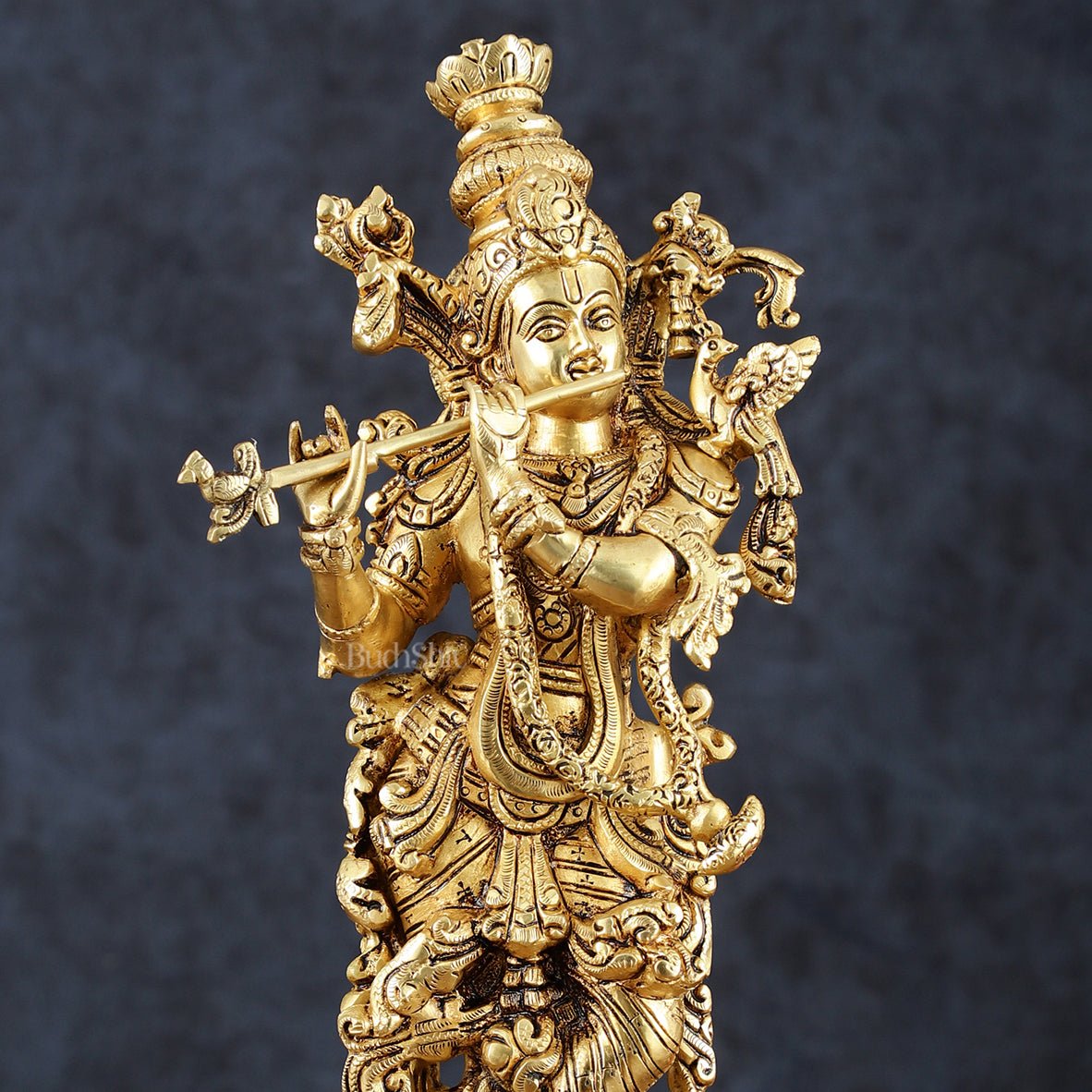 Buy Superfine Brass Lord Krishna Idol Original statue - 14 inch ...