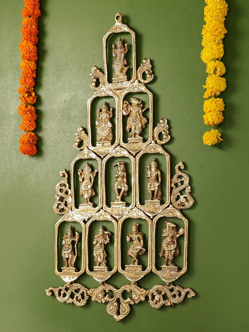 Brass Dashavatar Wall hanging – Budhshiv.com