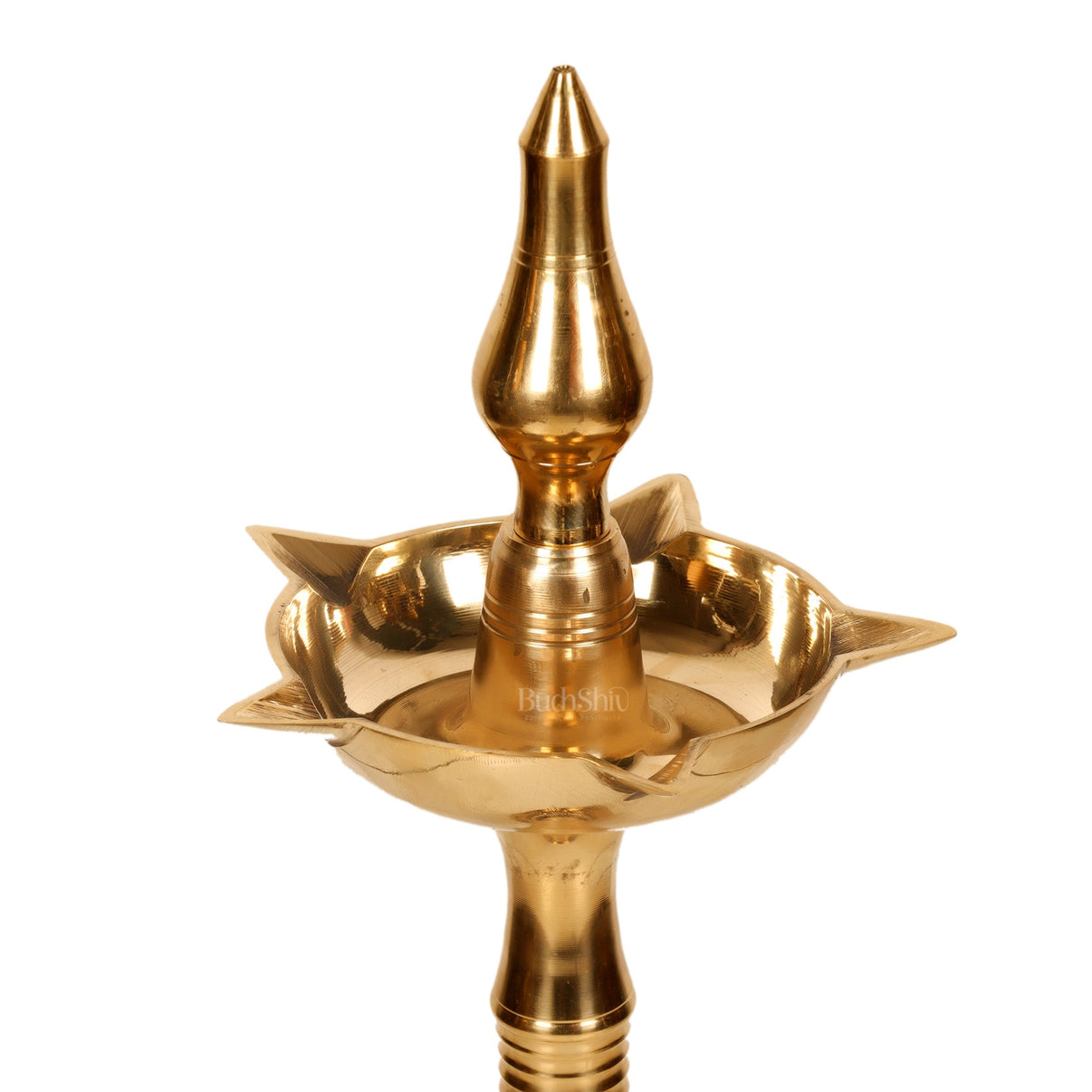 Brass Handcrafted Kerala Kuthu Vilakku with Carvings | Fine Quality Br ...