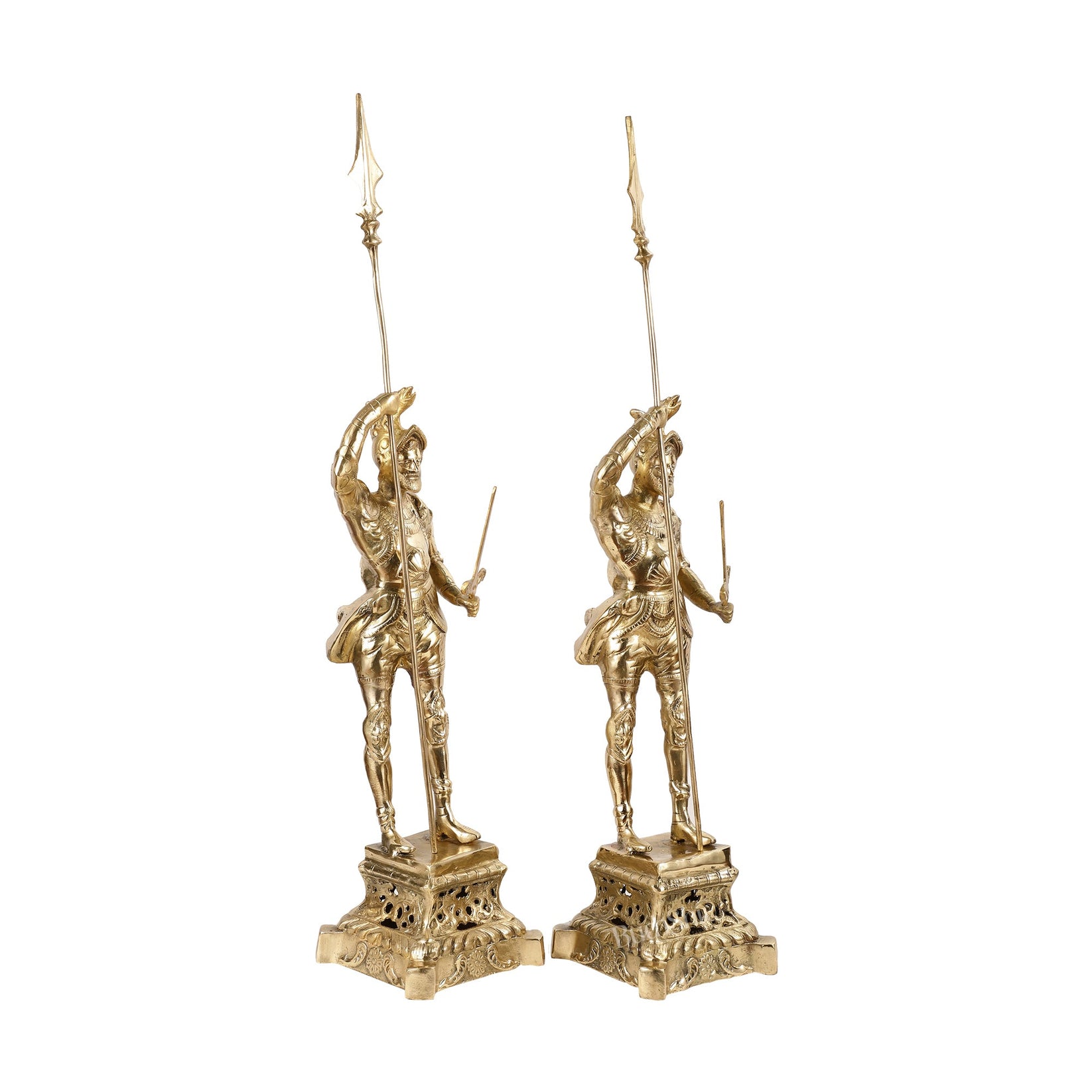 Brass Handcrafted Roman Soldier Showpiece Statue - 30 Inch – Budhshiv.com