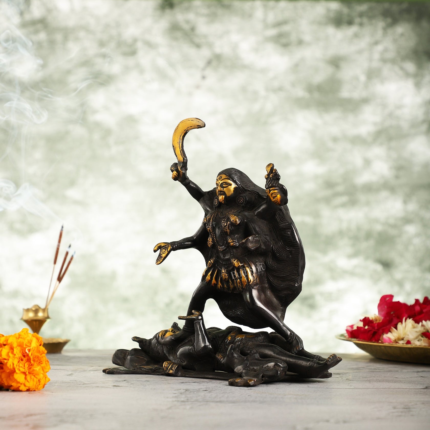 Buy Brass Kali Ma Idol - 8.5 Inch Height - Budhshiv.com