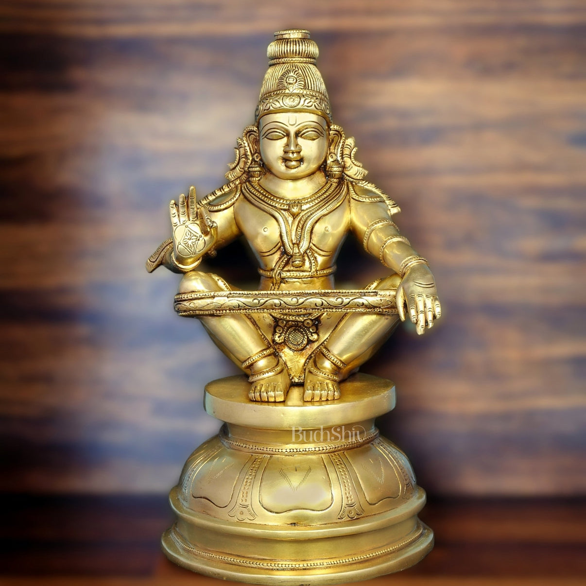 Buy Brass Lord Ayyappa Swamy Ayyappan Statue - 14" - Budhshiv.com