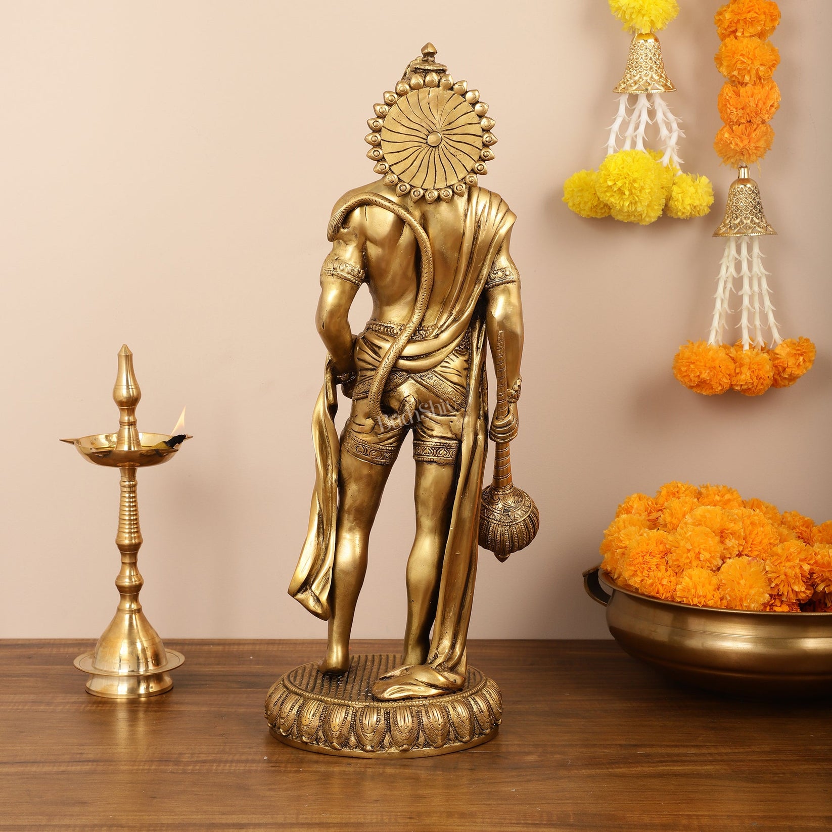 Brass Lord Hanuman Statue Standing 24" Height – Budhshiv.com