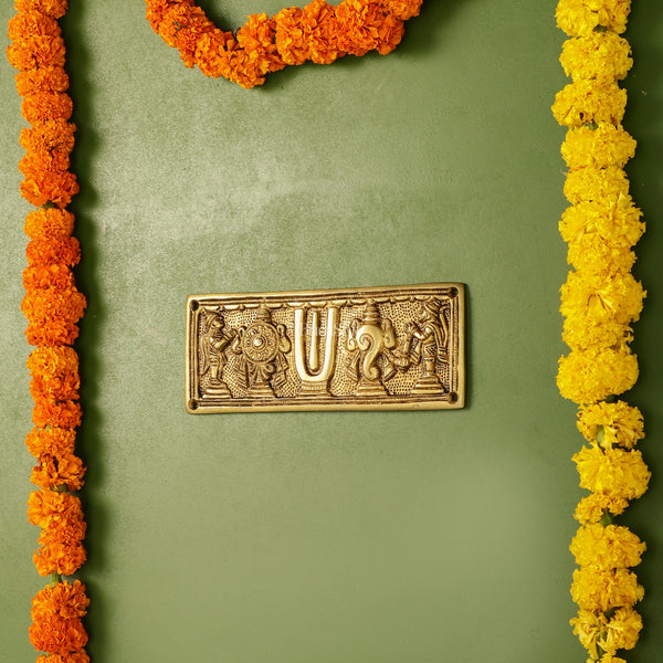 Brass Shank Chakra Namah Wall hanging with Hanuman and Garuda gold ...