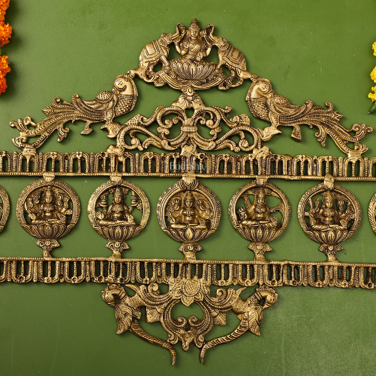 Brass Ashtalakshmi Elephants Wall Hanging Panel 30" – Budhshiv.com