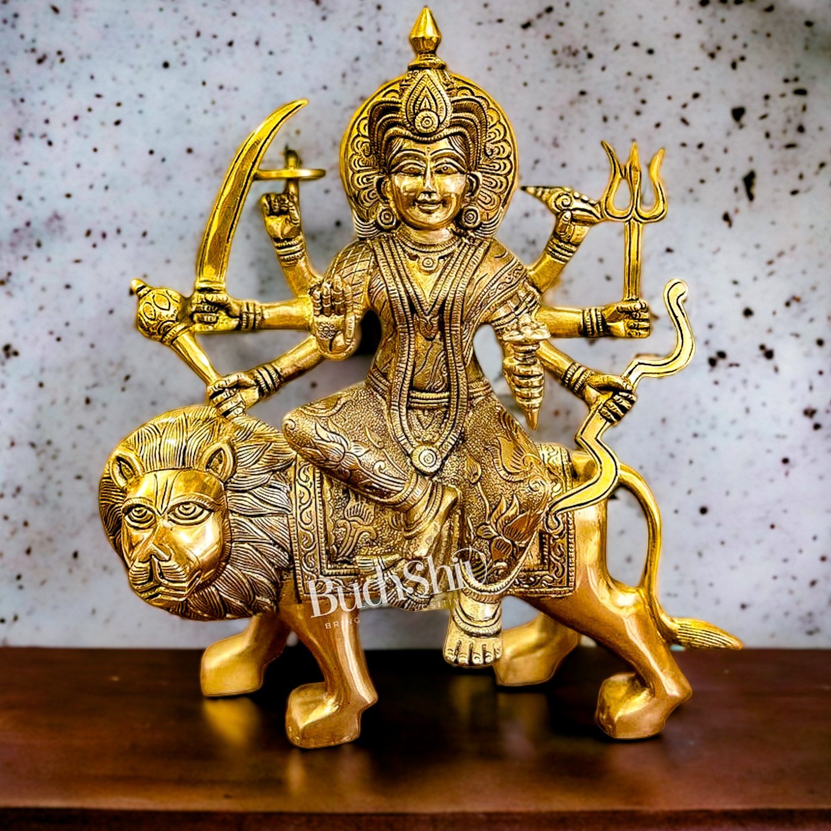 Buy Brass Superfine Durga Statue 14" - Budhshiv.com