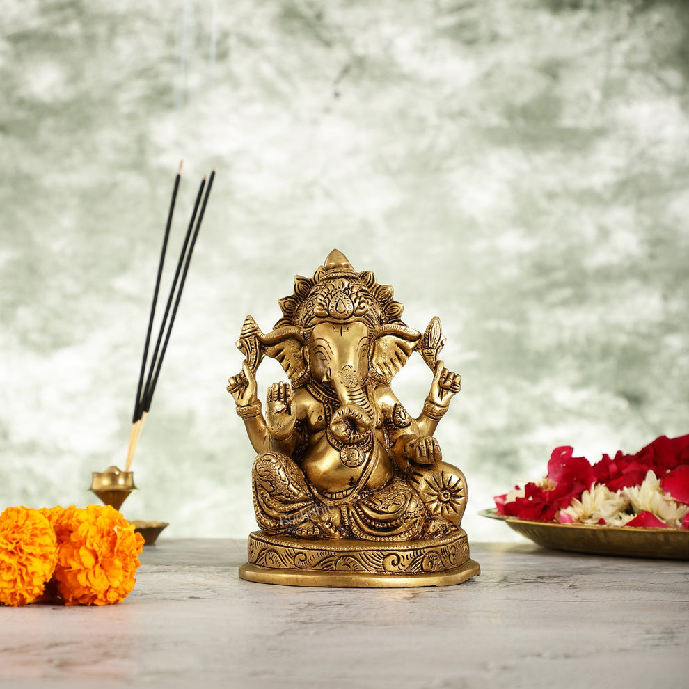 Buy Brass Superfine Handcrafted Lord Ganesha statue - Budhshiv.com