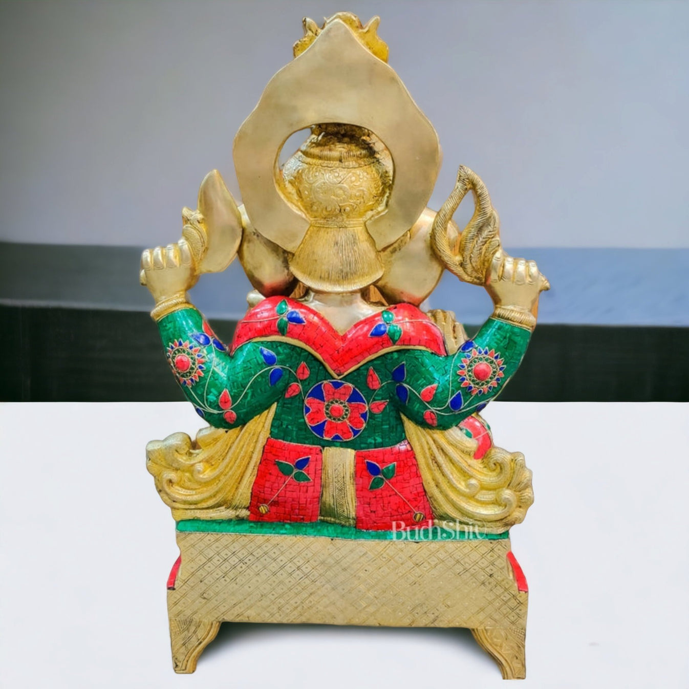 Brass Superfine large Ganesha Statue with Stonework 35" – Budhshiv.com