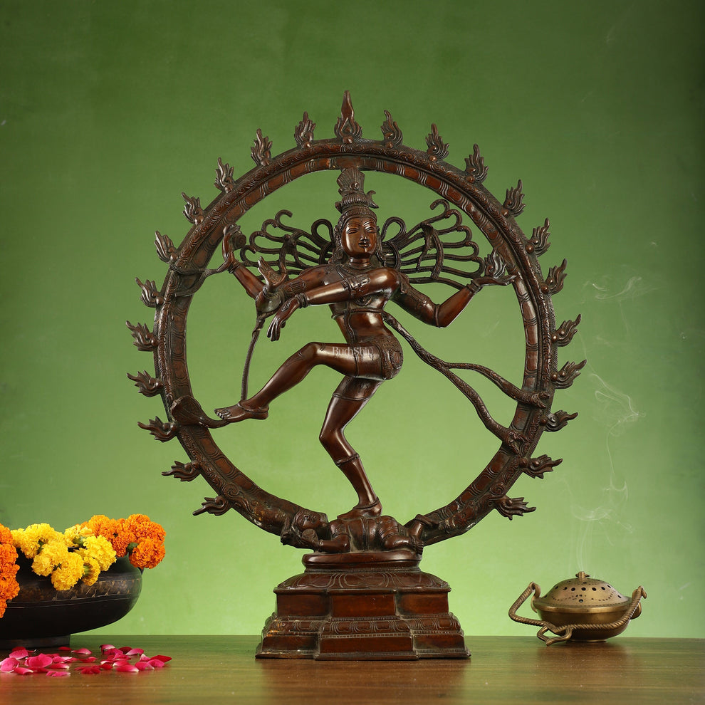 Brass Superfine Nataraja Statue 25" Exclusive Antique – Budhshiv.com