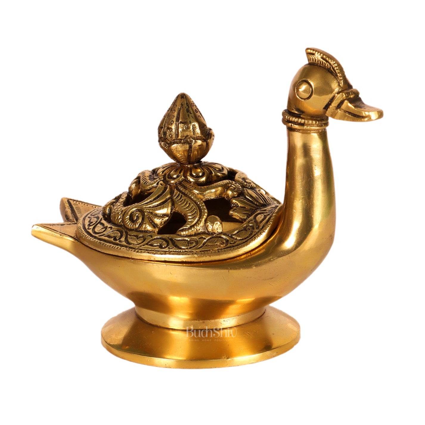 Buy Brass Superfine Swan Shaped dhoopdani loban burner - Budhshiv.com