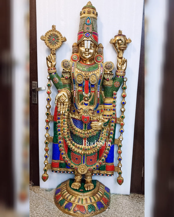 Lord Venkateshwara Brass Statue - 6 Feet Tall – Budhshiv.com