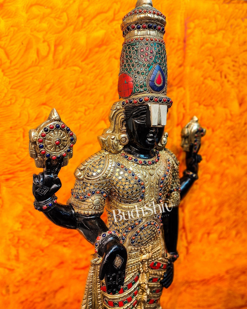 Brass Tirupati Balaji lord Venkateshwara Statue 33 inch – Budhshiv.com