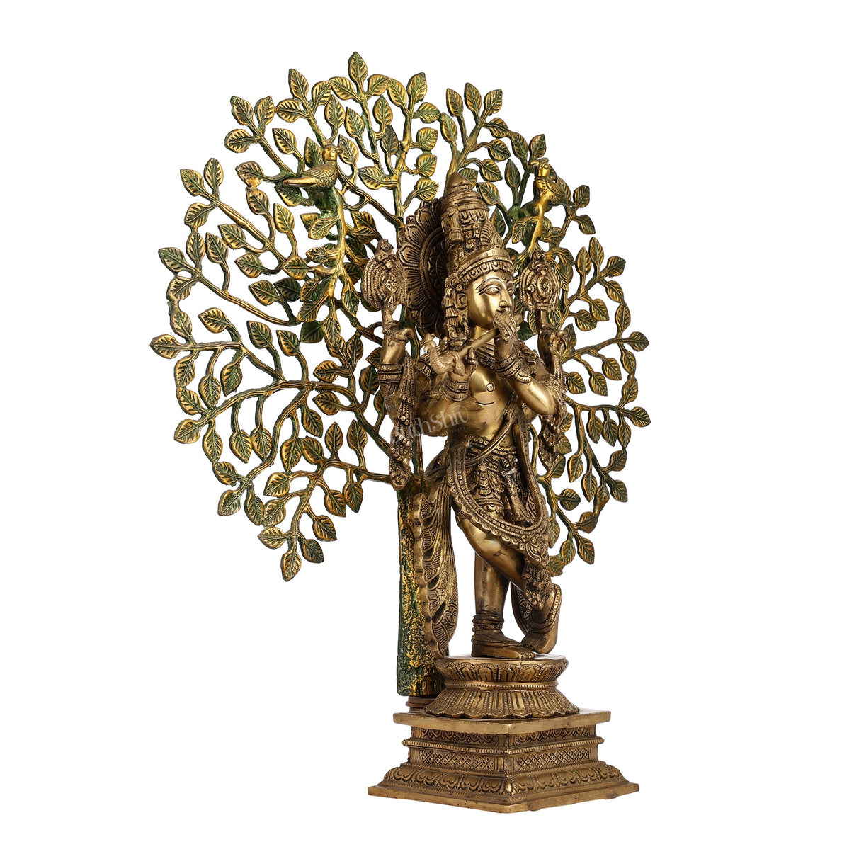 Buy Divine Brass Krishna statue with Kalpavriksha Tree - 24 inches ...
