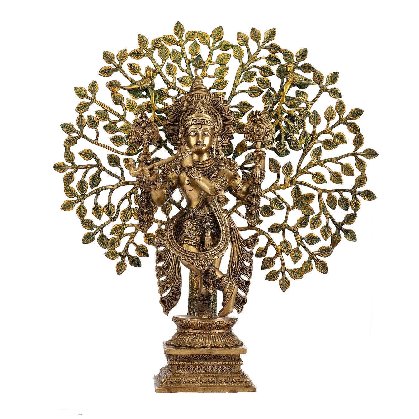 Buy Divine Brass Krishna statue with Kalpavriksha Tree - 24 inches ...