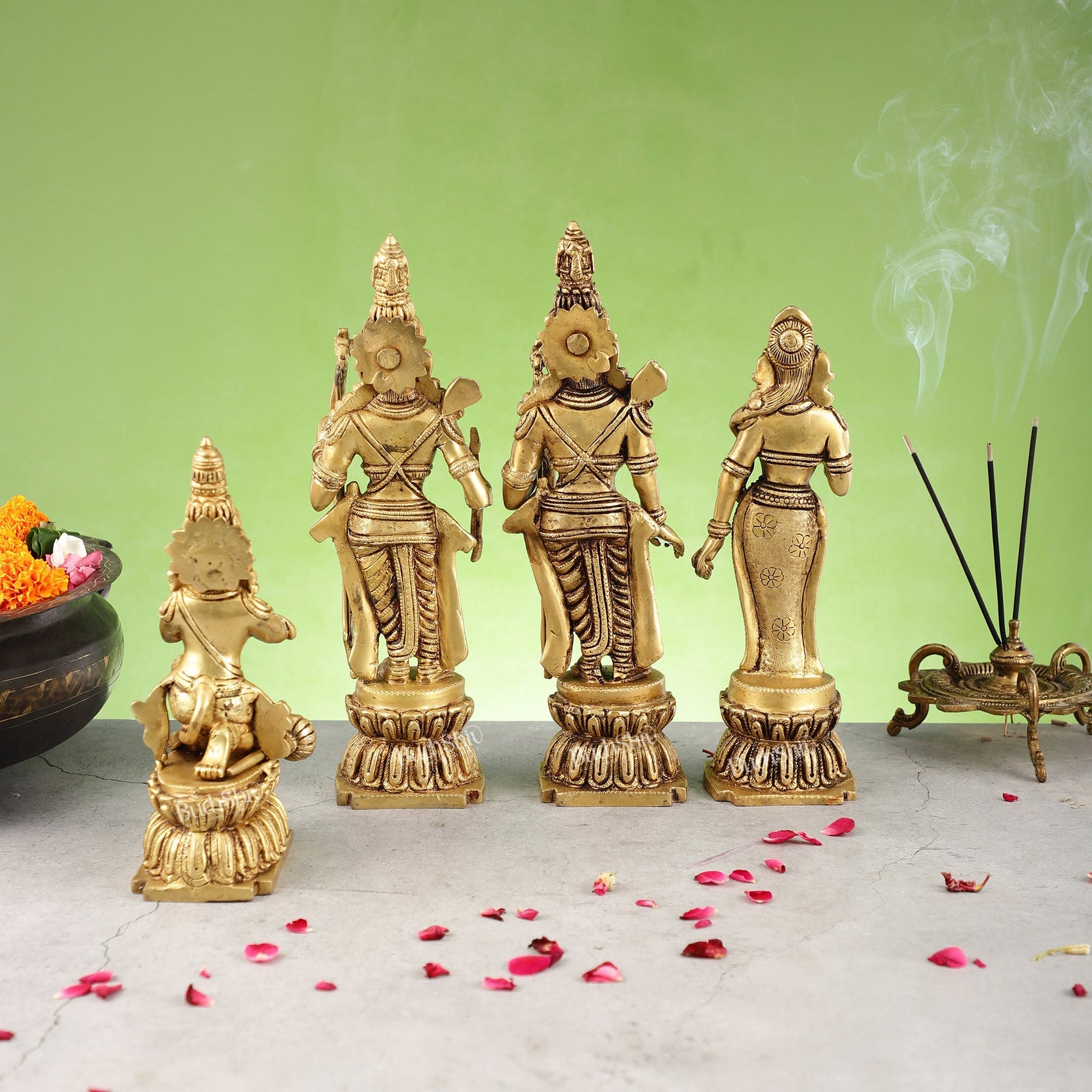 Buy Divine Handcrafted Superfine Brass Ram Darbar Set 12 inch ...