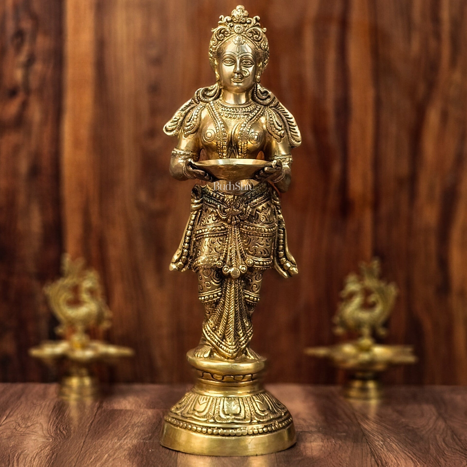 Buy Exquisite 23-Inch Deep Lakshmi Brass Statue - Gleaming Grace ...