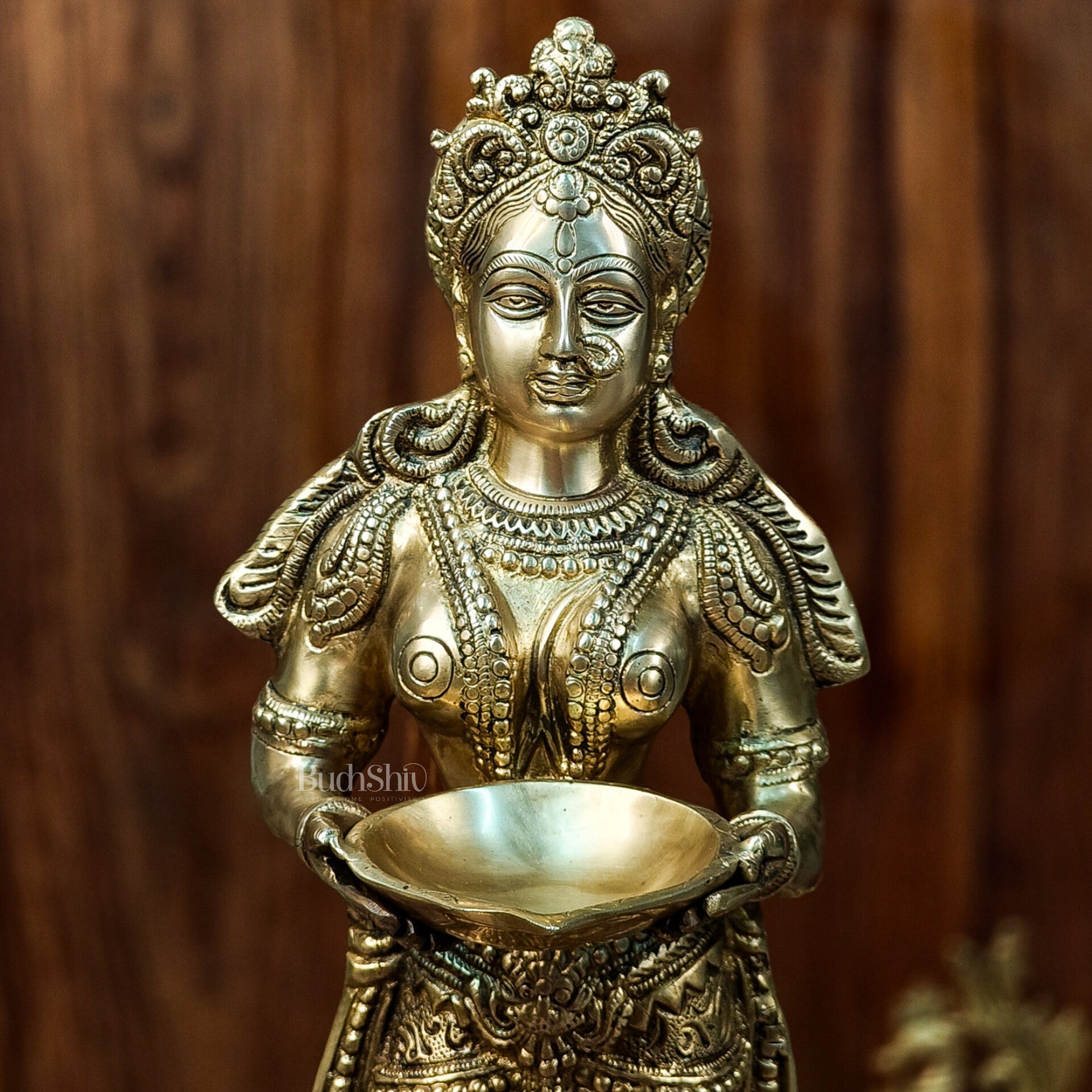 Buy Exquisite 23-Inch Deep Lakshmi Brass Statue - Gleaming Grace ...