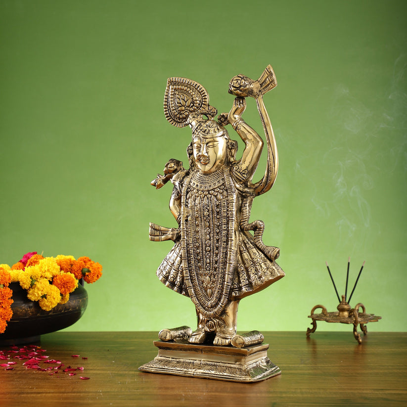 Buy Exquisite Brass Shreenath ji Murti - 18 Inch - Budhshiv.com