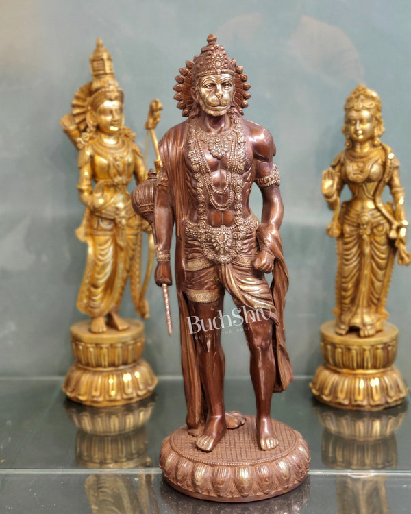 Buy Finely Crafted Brass Statue of Lord Hanuman | Standing 24"tall ...