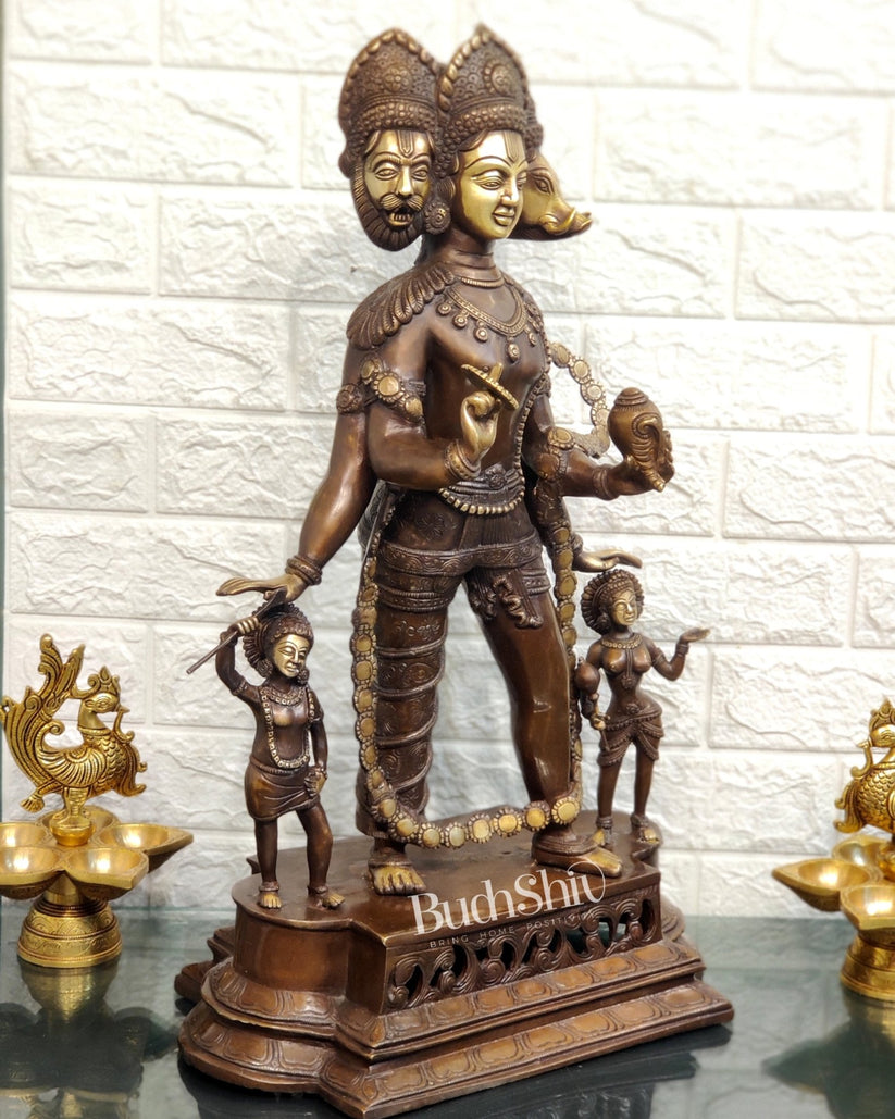 Buy Handcrafted Three-Headed Lord Vishnu Statue | Unique Representation ...