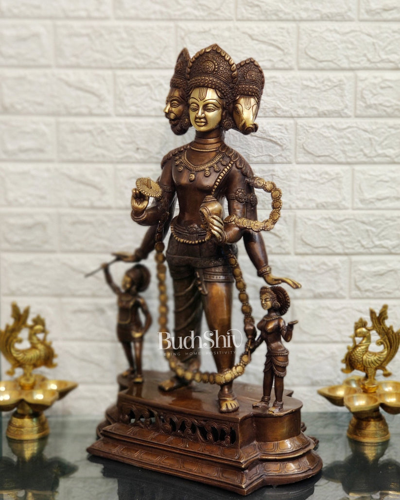 Buy Handcrafted Three-Headed Lord Vishnu Statue | Unique Representation ...