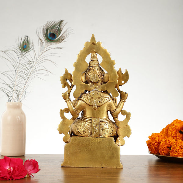 Buy Majestic Brass Lord Ganesha Statue - 12 Inch - Budhshiv.com