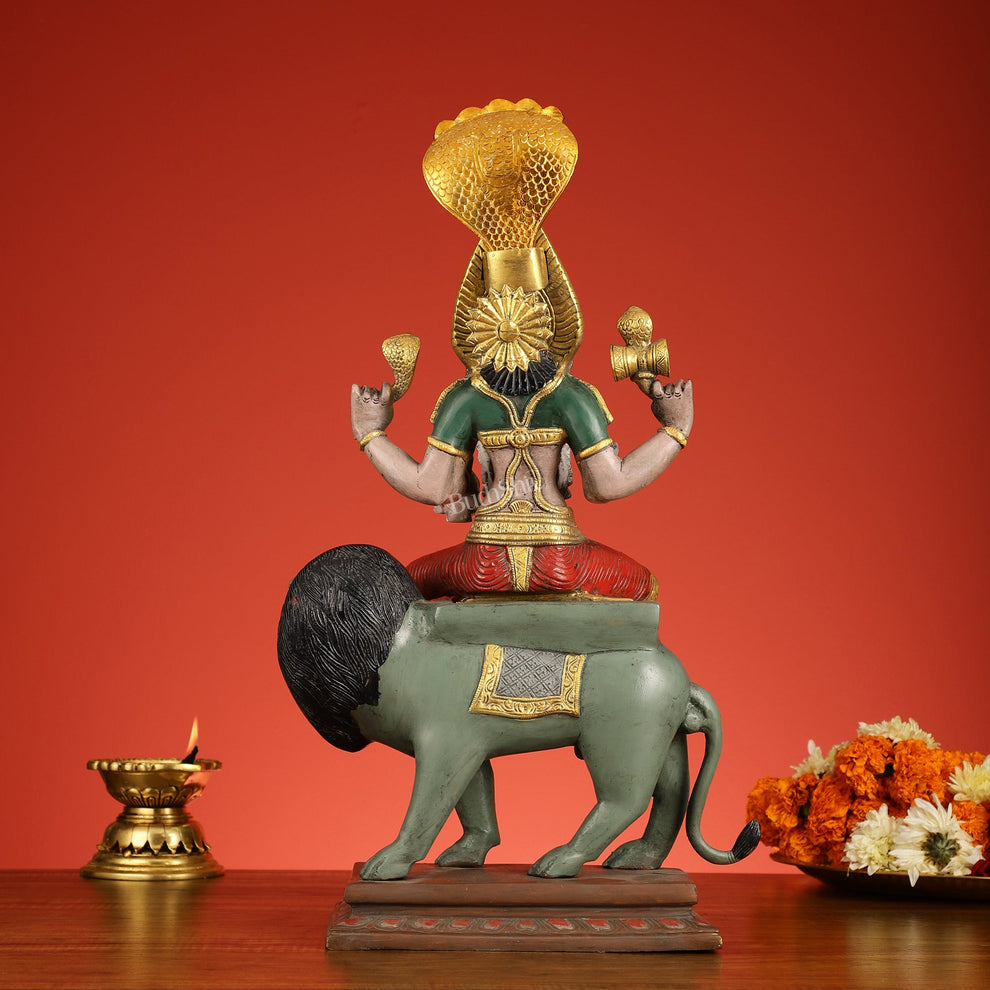 Buy Pure Brass Pratyangira Devi Bhadrakali Statue - 19 Inch - Budhshiv.com