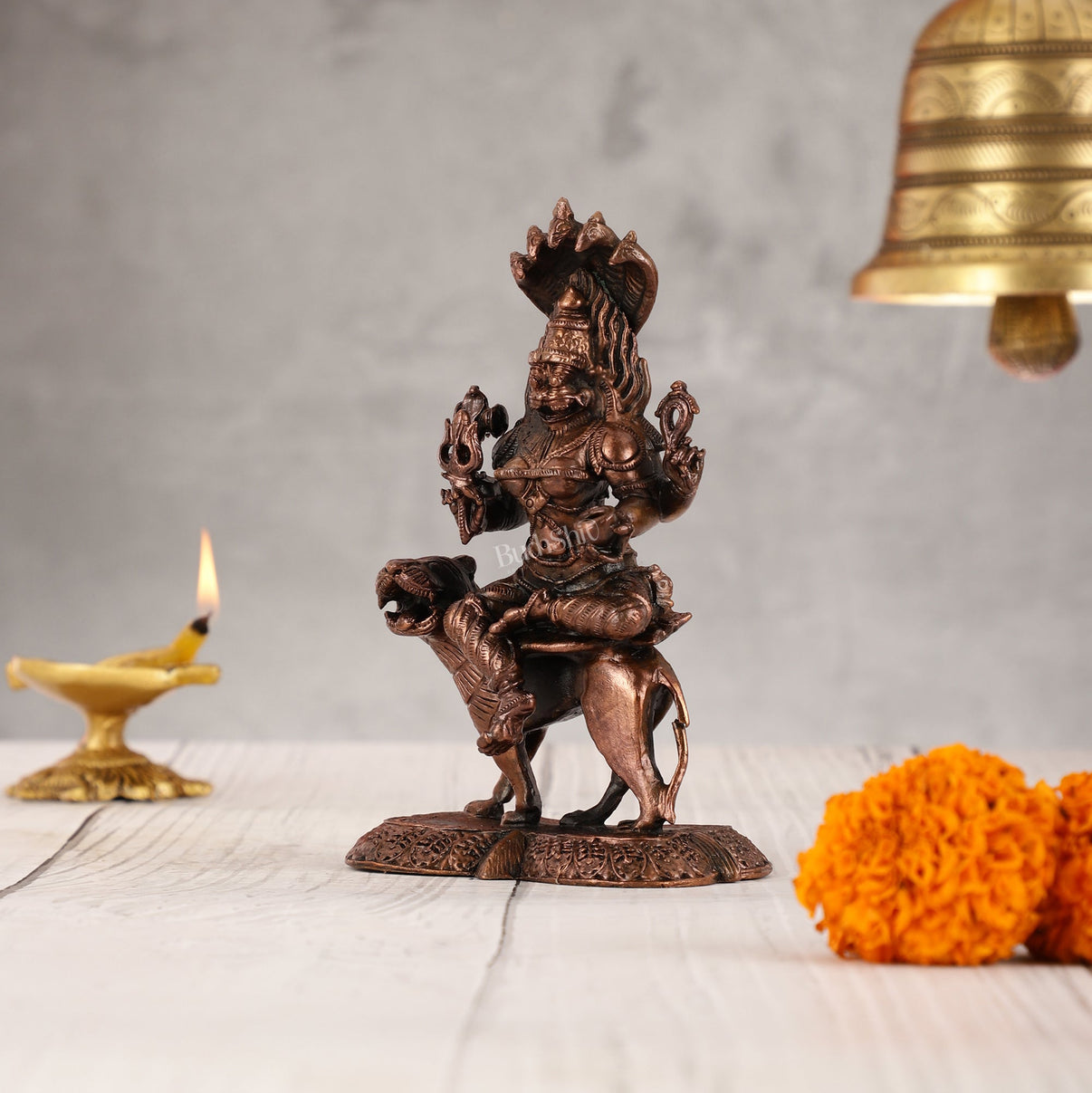 Buy Pure Copper Pratyangira Devi Idol - 5.5 Inch - Budhshiv.com