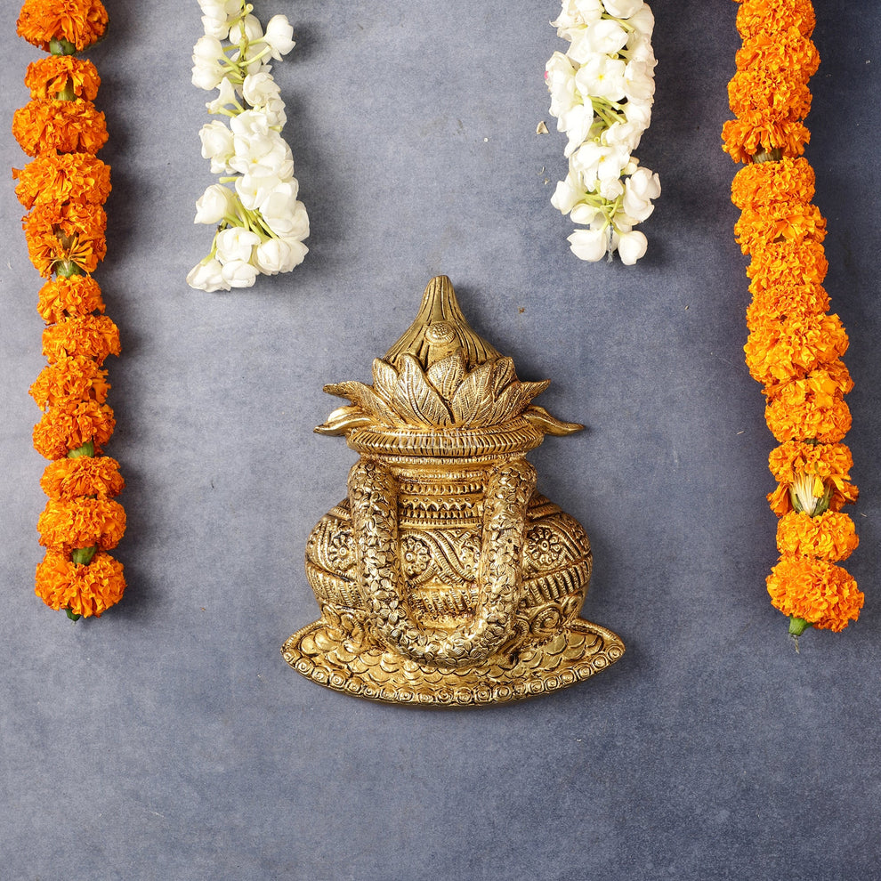 Buy Kalash Sacred Brass Superfine Wall Hanging 7.75 inch – Budhshiv.com