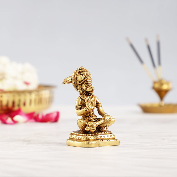 Buy Small Brass Hanuman Idol 3 inch - Budhshiv.com