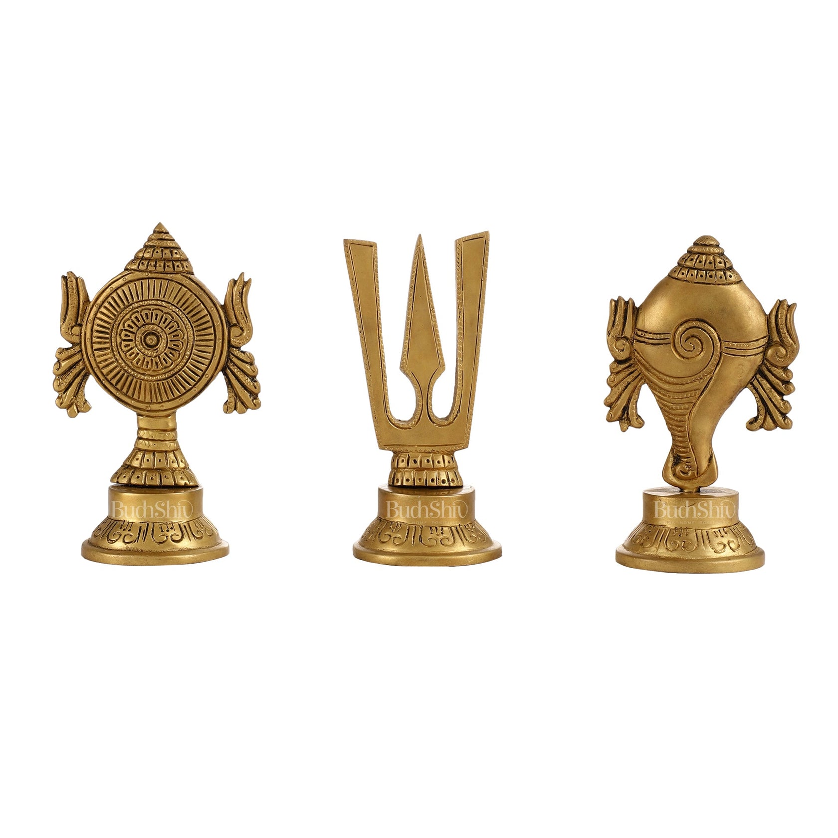 Buy Superfine Brass Symbols of Lord Tirupati Balaji - Shankh, Chakra ...