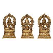 Buy The Holy Trinity - Ganesha, Lakshmi, Saraswati - Brass Idols 10 ...