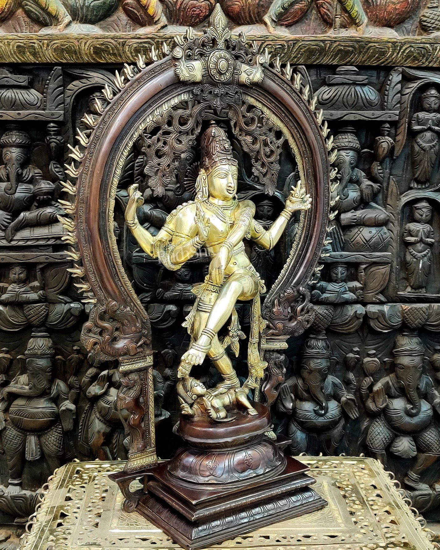 Buy Brass Handcrafted Nataraja Statue - 26" Height - Budhshiv.com